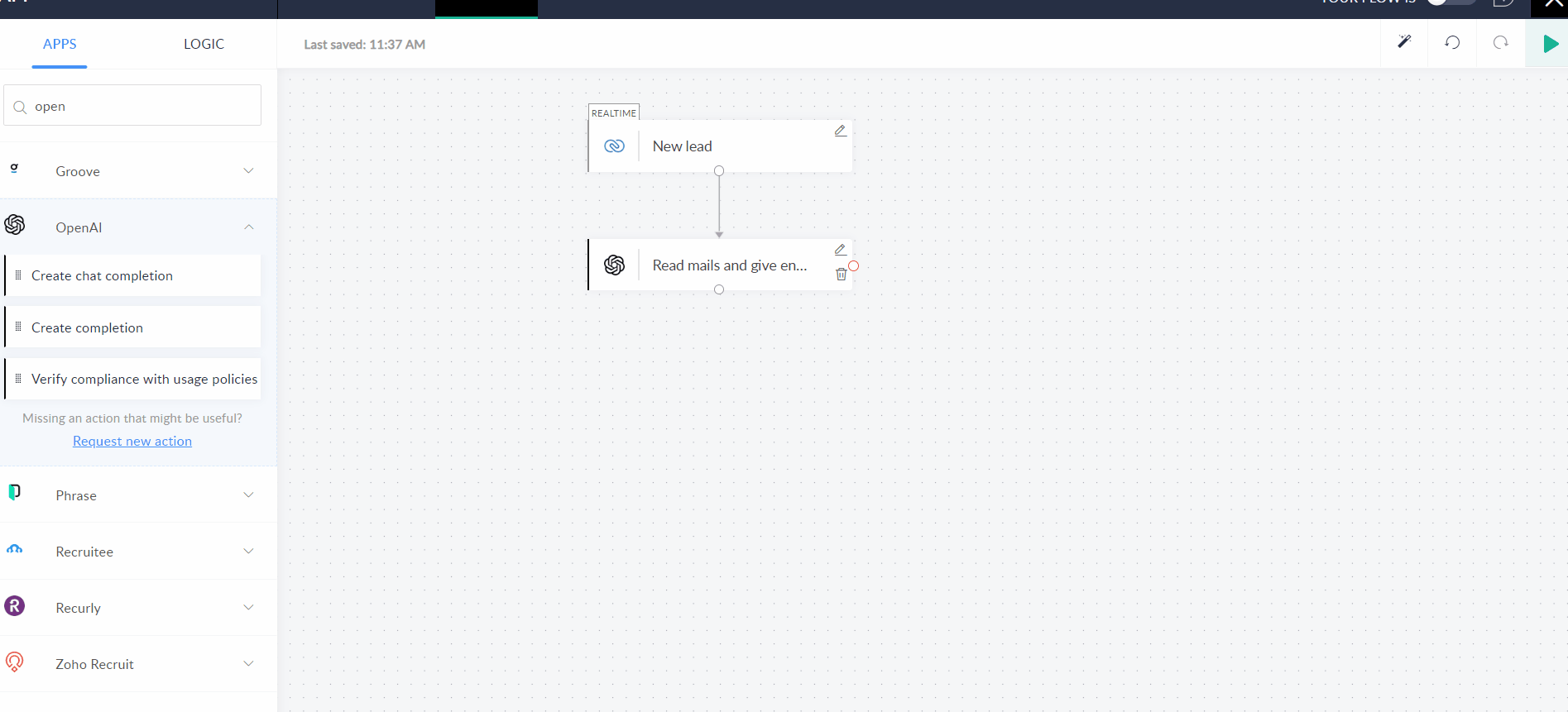 Using the OpenAI API in Zoho CRM for Email Analysis